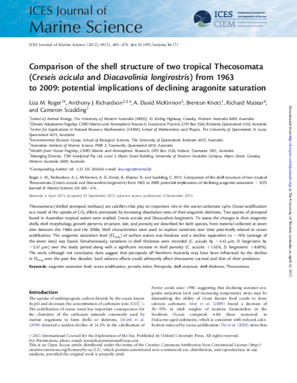 (PDF) Comparison of the shell structure of two tropical Thecosomata ...
