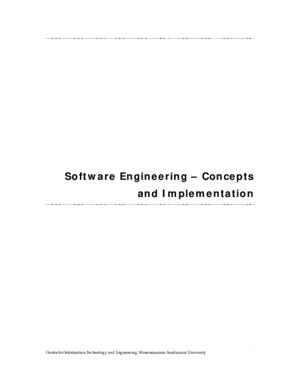 (PDF) Software Engineering – Concepts and Implementation CONTENTS