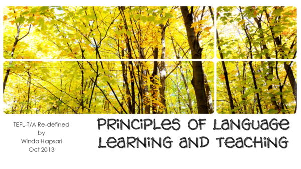 (PDF) Principles of Language Learning and Teaching
