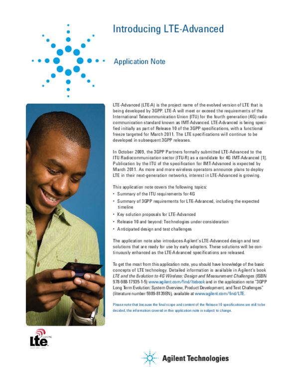 (PDF) Introducing LTE-Advanced Application Note