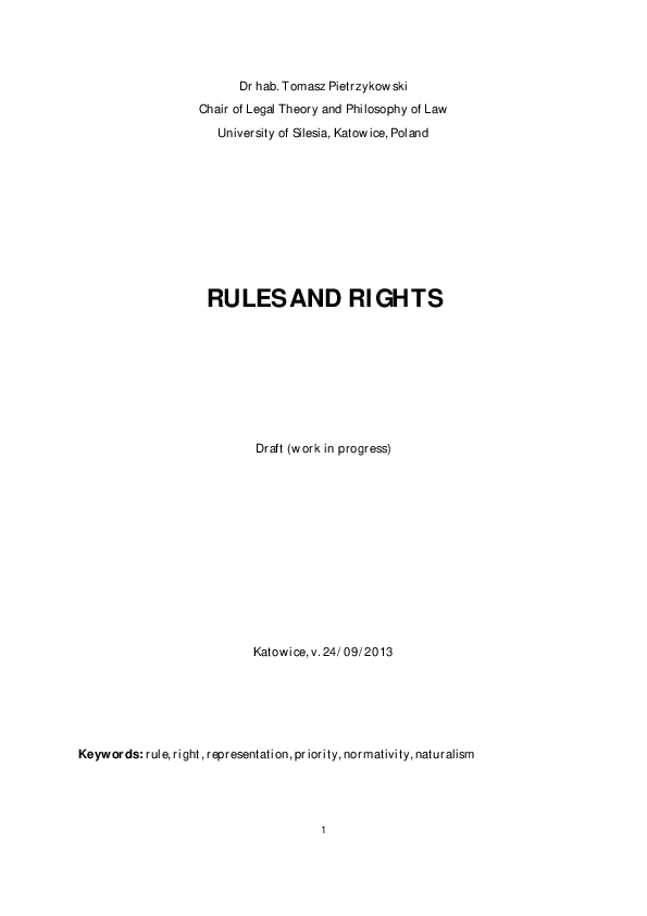 (PDF) Rules and Rights