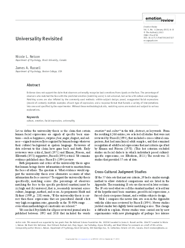 (PDF) Universality Revisited