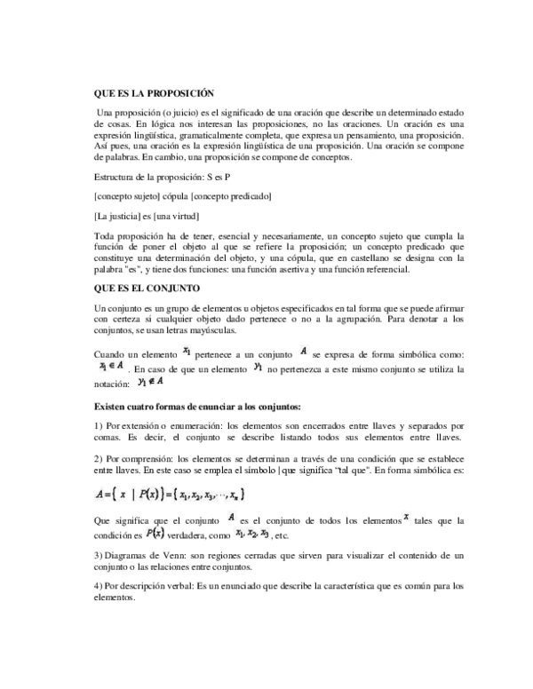 (DOC) QUE ES LA PROPOSICIÓN
