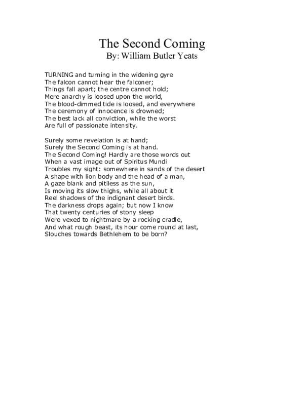(DOC) The Second Coming Poem