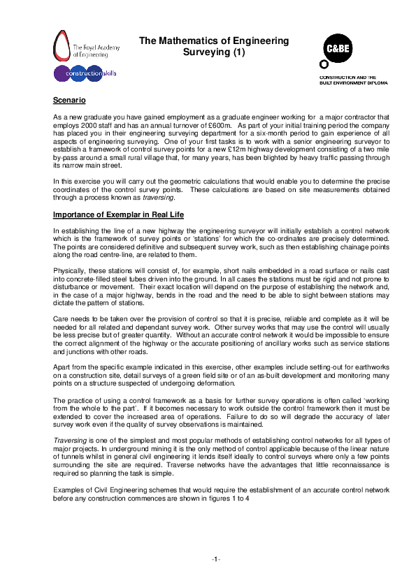 (PDF) The Mathematics of Engineering Surveying (1)