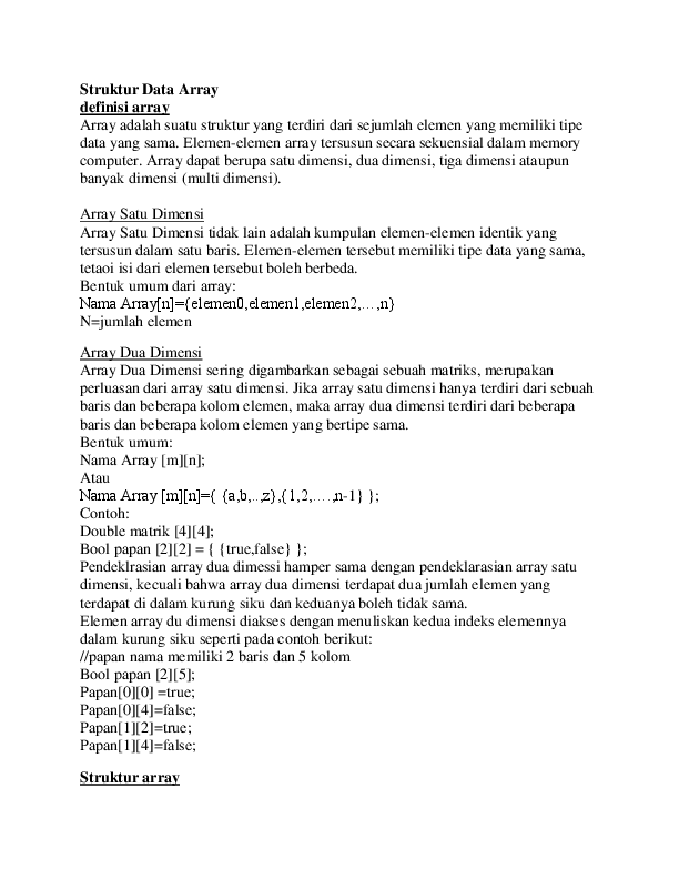 (DOC) Struktur Data Array
