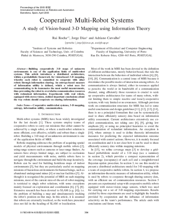 (PDF) Cooperative Multi-Robot Systems A study of Vision-based 3-D ...