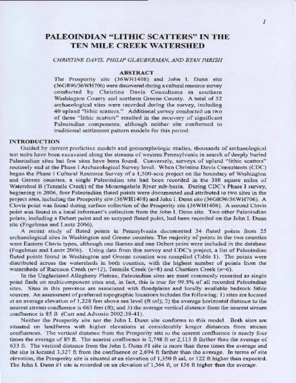 (PDF) Davis, C., P. Glauberman, R. Parish 2012. Paleoindian "Lithic ...