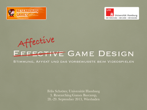 (PDF) Affective Game Design. Stimmung, Affekt und das Vorbewusste beim ...