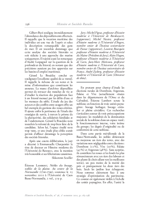 (PDF) Soutenances de thèses d'Étienne LAMBERT, Nobles du bocage, nobles ...