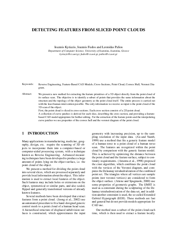 (PDF) Detecting features from sliced point clouds