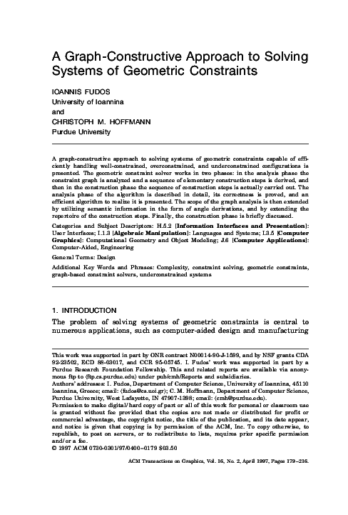 A graph-constructive approach to solving systems of geometric constraints