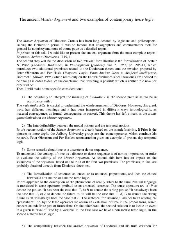 (PDF) The ancient Master Argument and some examples of contemporary ...