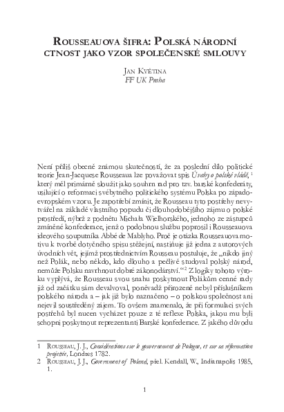 (PDF) Rousseauova šifra: polská národní ctnost jako vzor společenské ...