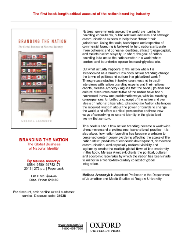 (PDF) Branding the Nation: The Global Business of National Identity ...