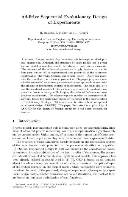 Pdf Additive Sequential Evolutionary Design Of Experiments 