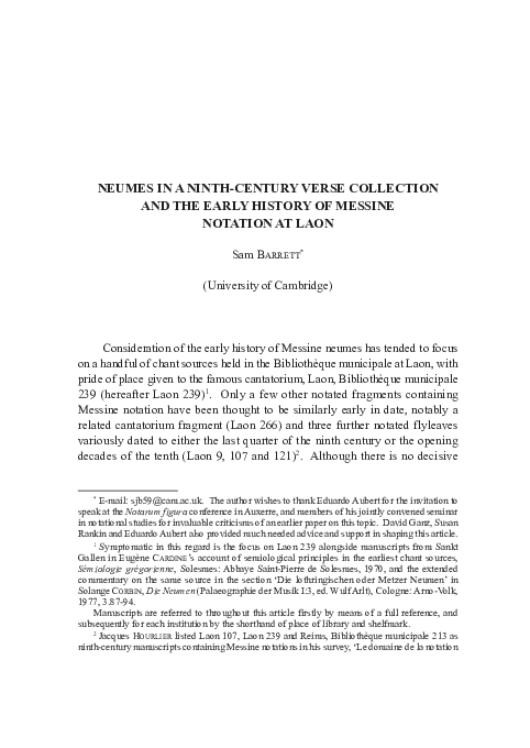 (PDF) Neumes in a ninth-century verse collection and the early history ...