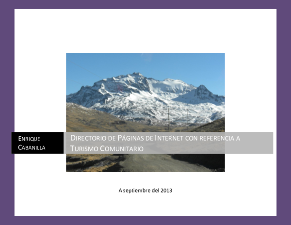 (PDF) DIRECTORIO DE PÁGINAS DE INTERNET CON REFERENCIA A TURISMO ...