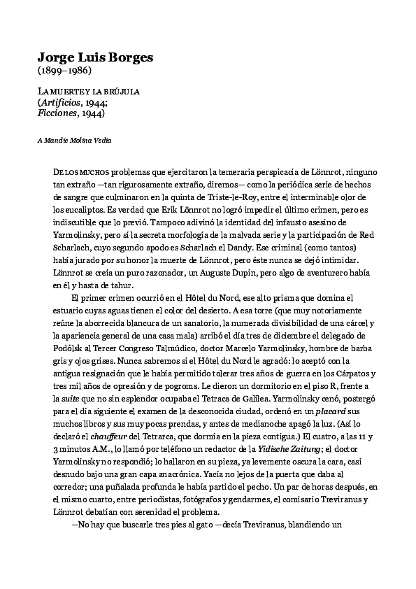 (DOC) La muerte y la brujula