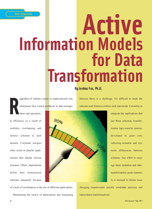 (PDF) Active Information Models for Data Transformation