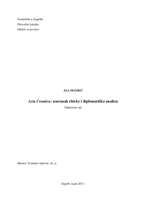 (PDF) Acta Croatica - srednjovjekovna Hrvatska, diplomatika