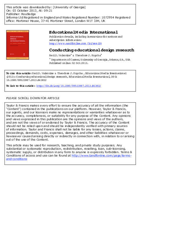 (PDF) Conducting Educational Design Research Book Review
