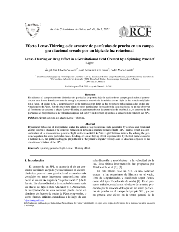 (PDF) Lense-Thirring or Drag Effect in a Gravitational Field Created by a Spinning Pencil of Light