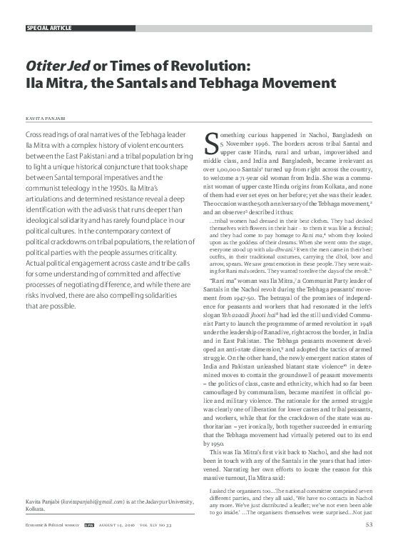 (PDF) Otiter Jed or Times of Revolution: Ila Mitra, the Santals and ...