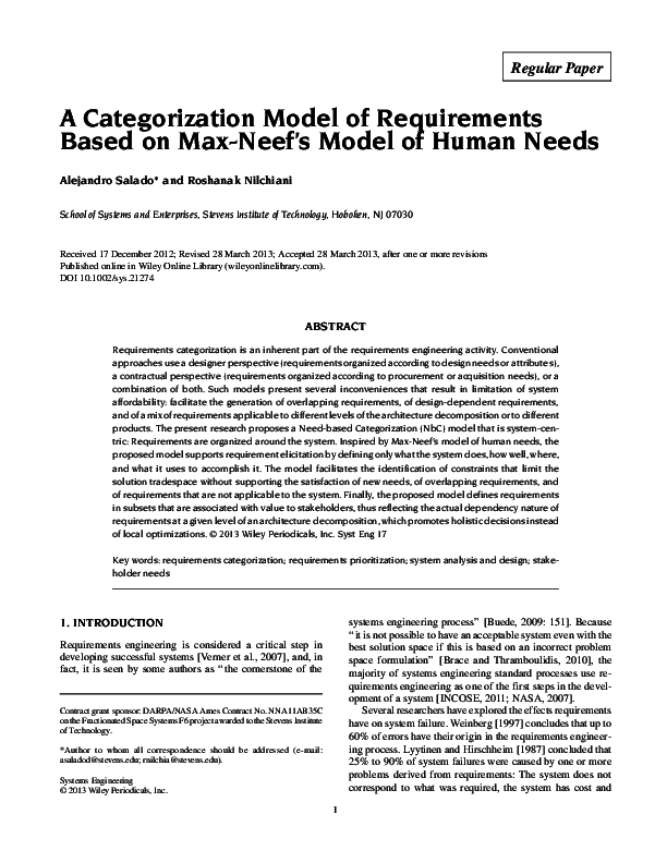 (PDF) A Categorization Model of Requirements Based on Max-Neef's Model ...