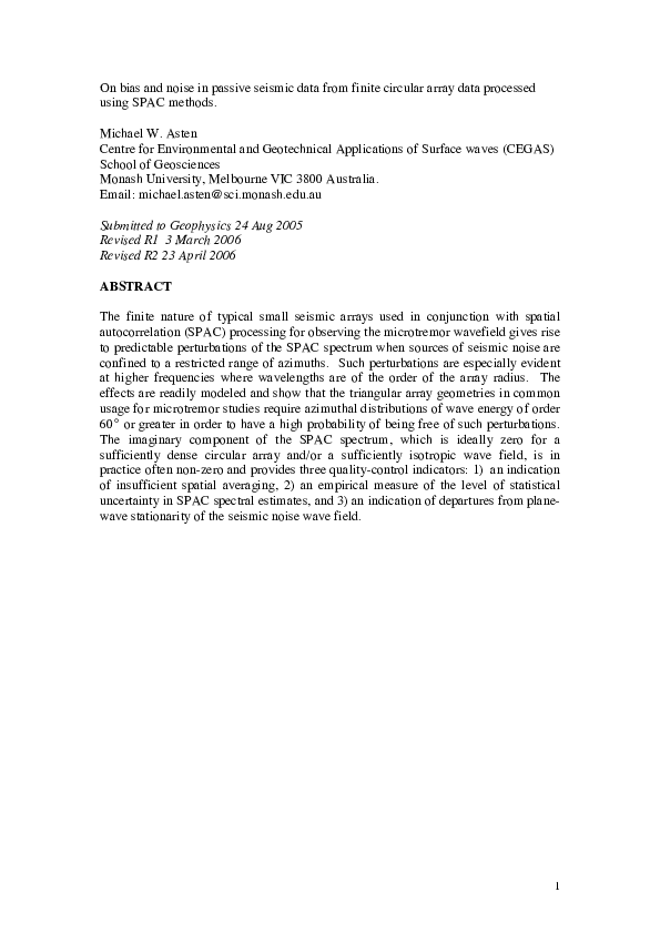 (PDF) On bias and noise in passive seismic data from finite circular array data processed using ...