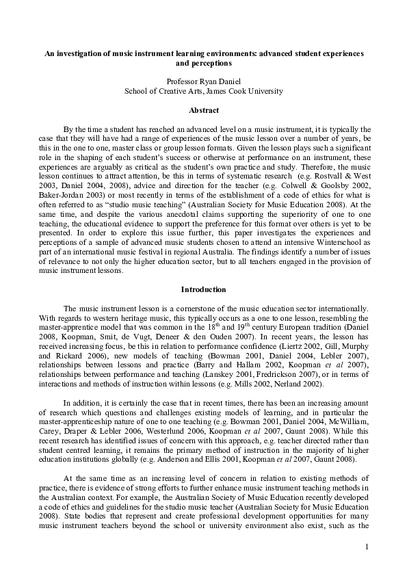 (PDF) An investigation of music instrument learning environments ...