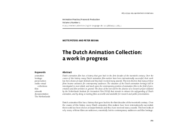 (PDF) The Dutch Animation Collection: a work in progress