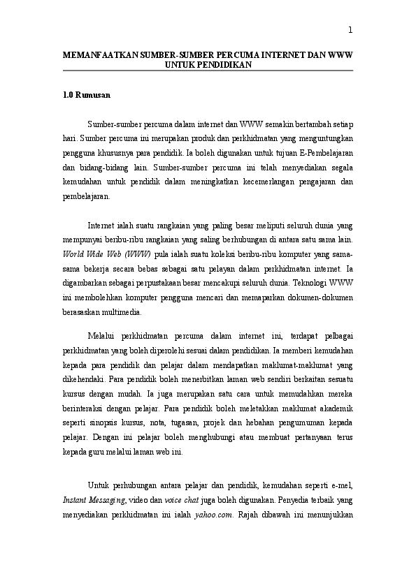 (DOC) Memanfaatkan Sumber Internet