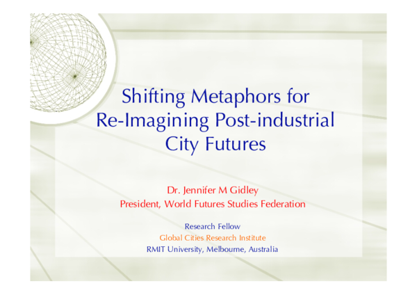 (PDF) Shifting Metaphors for Re-Imagining Post-Industrial City Futures