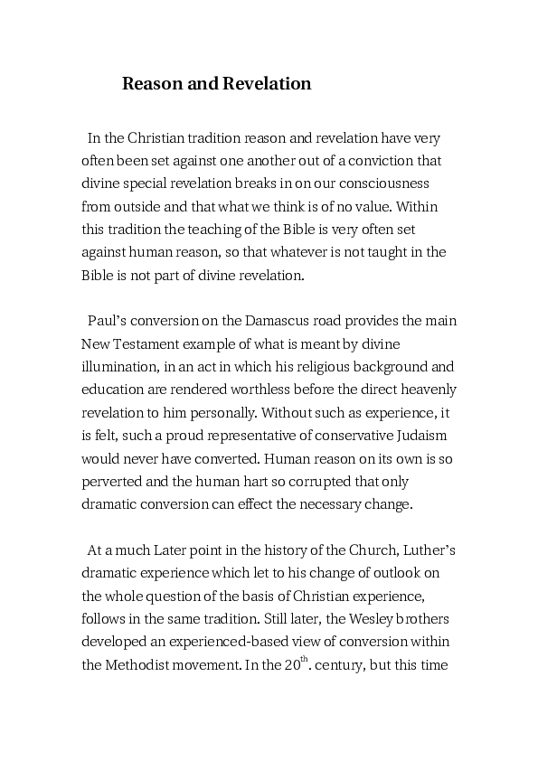 (DOC) Reason and Revelation