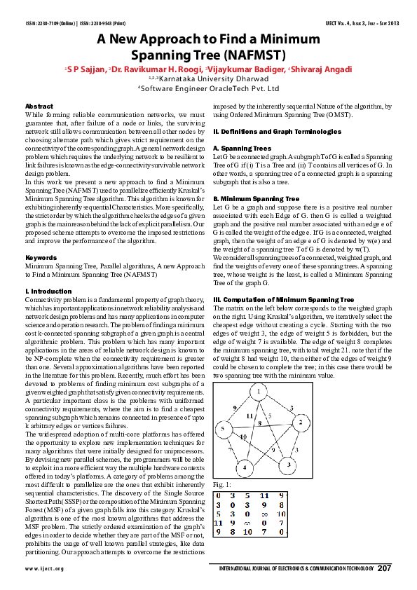 (PDF) A New Approach to Find a Minimum Spanning Tree (NAFMST)