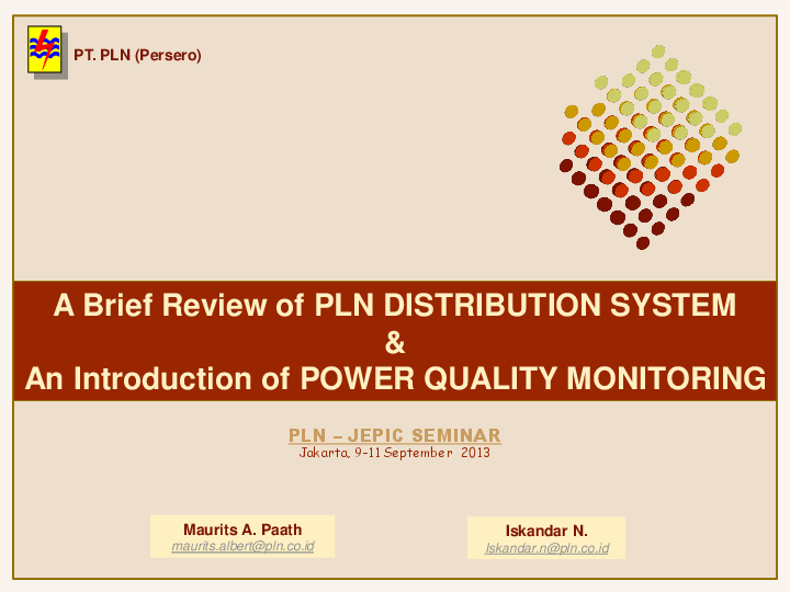 (PDF) A Brief Review of PLN DISTRIBUTION SYSTEM & An Introduction of ...