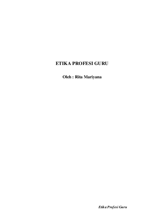 (PDF) Etika Profesi Guru
