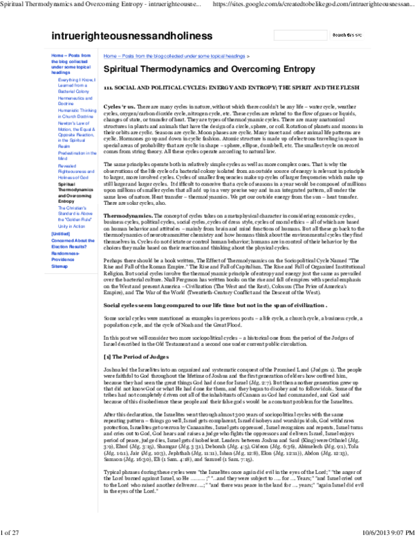 (PDF) Spiritual Thermodynamics and Overcoming Entropy