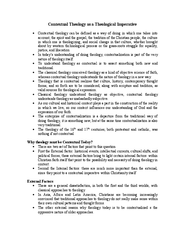 (DOC) Models of Contextual Theology | suresh prabhu - Academia.edu