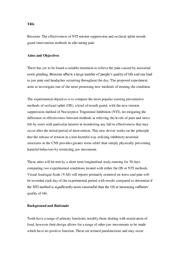 (DOC) Bruxism: The effectiveness of NTI tension suppression and ...