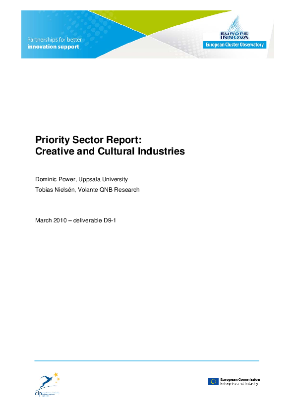 (PDF) Priority Sector Report: Creative and Cultural Industries