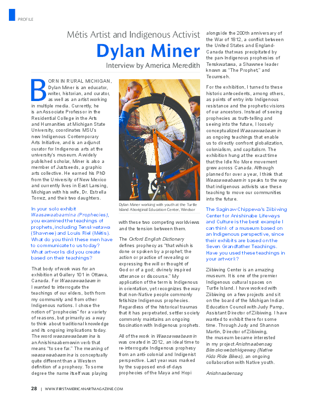 (PDF) Dylan Miner: Métis Artist and Indigenous Activist, Interview by ...