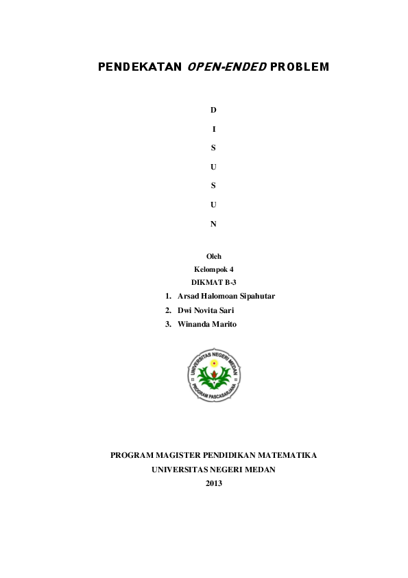 PENDEKATAN OPEN-ENDED PROBLEM