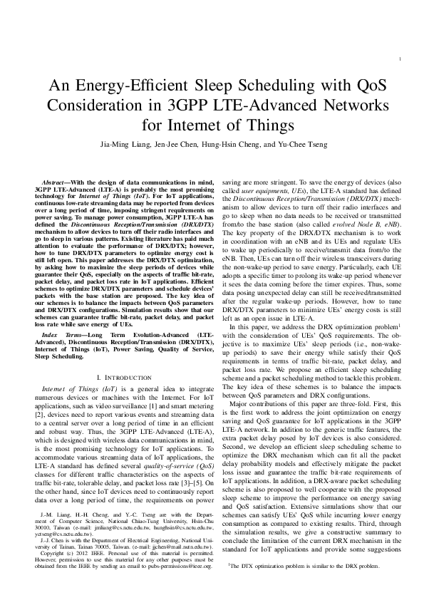 (PDF) An Energy-Efficient Sleep Scheduling with QoS Consideration in 3GPP LTE-Advanced Networks ...