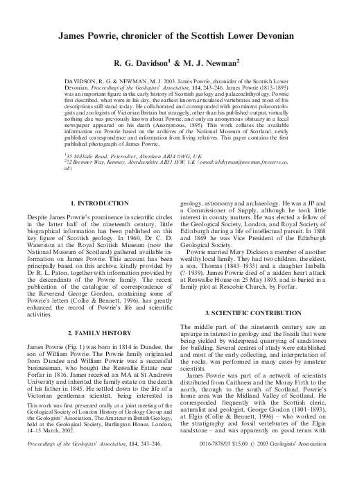 (PDF) James Powrie, chronicler of the Scottish Lower Devonian.