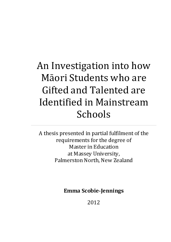 (PDF) Investigation into how Maori Students who are Gifted and Talented ...