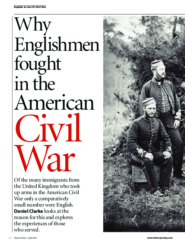 (PDF) Why Englishmen Fought in the American Civil War, 1861-1865