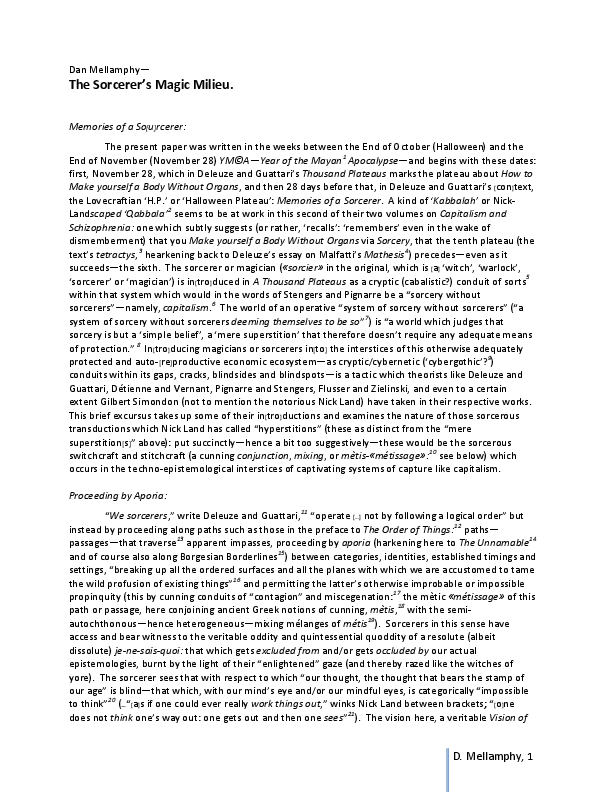(PDF) The Sorcerer’s Magic Milieu: Essay on Networked Nihilophany.