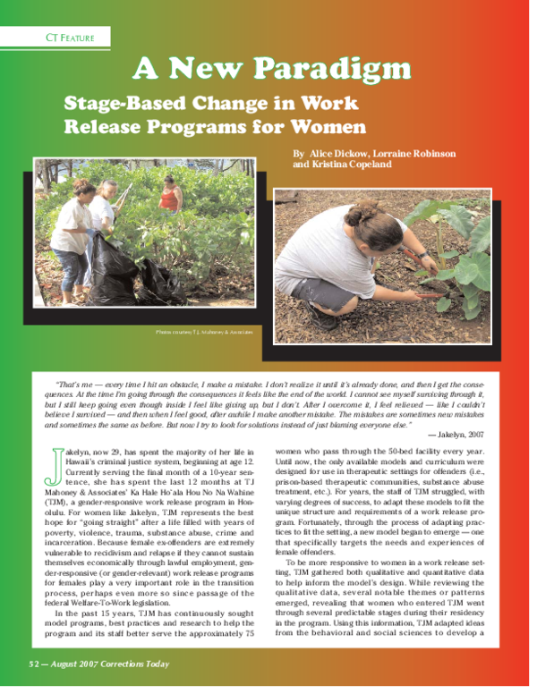 (PDF) A A N Neeww P Paarraaddiiggmm Stage-Based Change in Work Release ...